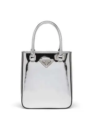 Prada Small Triangle Plaque Tote Bag