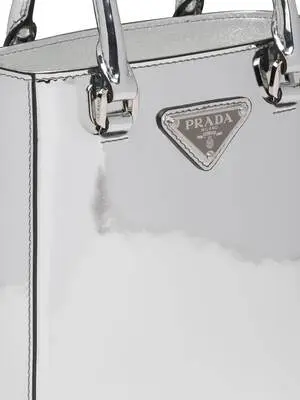 Prada Small Triangle Plaque Tote Bag