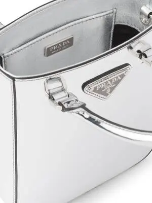 Prada Small Triangle Plaque Tote Bag