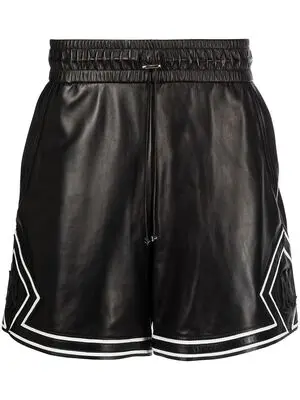 Amiri Appliqué-logo Leather Shorts