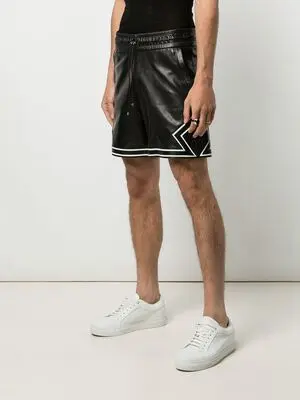 Amiri Appliqué-logo Leather Shorts