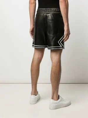 Amiri Appliqué-logo Leather Shorts