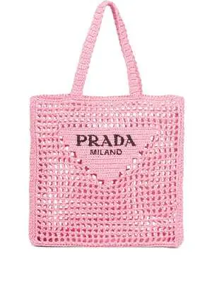 Prada Woven Raffia Tote Bag