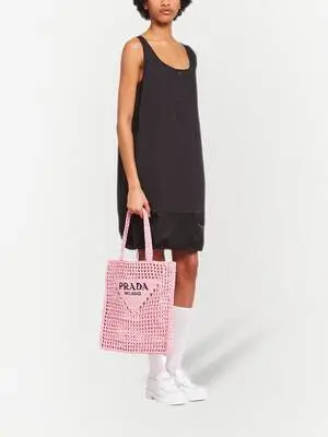 Prada Woven Raffia Tote Bag