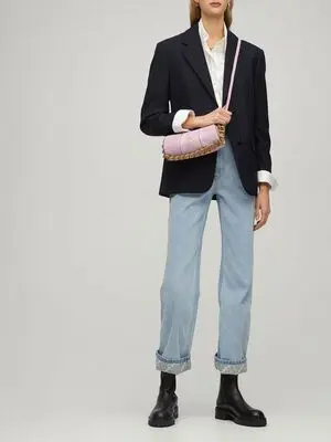 Manu Atelier Xx Mini Cylinder Suede Shoulder Bag - Candy