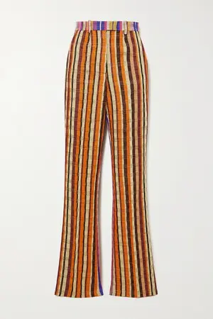 KENNETH IZE Striped Woven Straight-leg Pants
