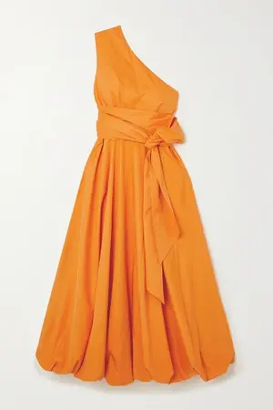 Tibi One-Shoulder Belted Organic Cotton-Poplin Midi Dress In Orange - 60%  Off | Editorialist