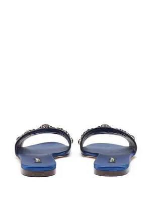 Dolce & Gabbana Bianca Crystal-embellished Slides