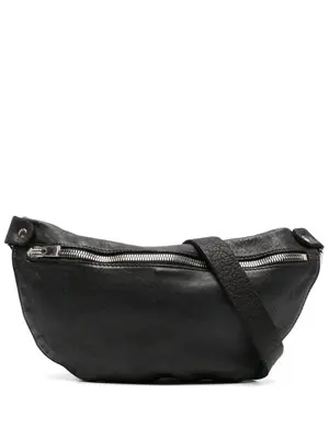 Guidi Cracked-effect Belt Bag - Black