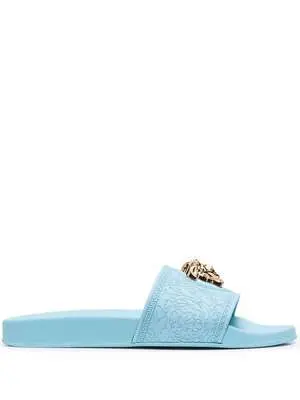 Versace Medusa-plaque Slides - Blue