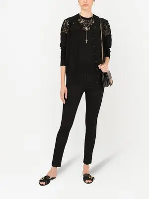 Dolce & Gabbana Lace-panel Virgin Wool Blouse