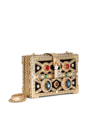 Dolce & Gabbana Bejewelled Top Handle Bag - Gold