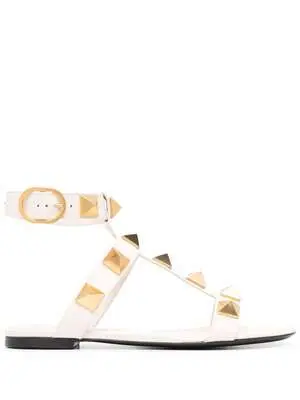 VALENTINO Roman Stud Flat Leather Sandals