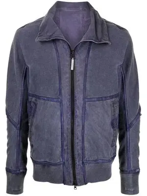 ISAAC SELLAM EXPERIENCE Funnel Neck Leather Jacket