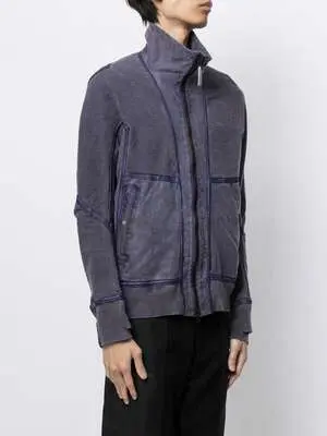 ISAAC SELLAM EXPERIENCE Funnel Neck Leather Jacket