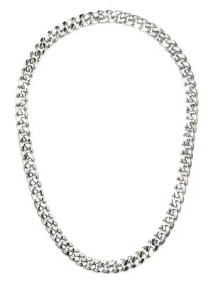 Shay 18k White Gold Flat Link Chain Necklace - Metallic