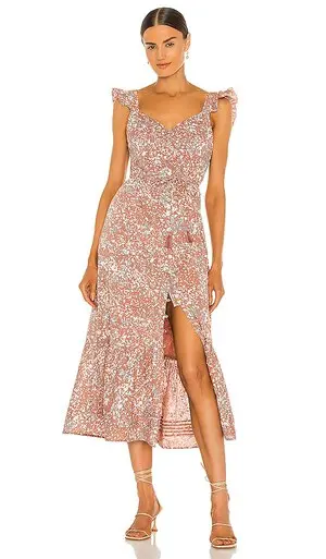 CLEOBELLA Sophia Midi Dress In Rust