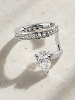 REPOSSI Serti Sur Vide 18-karat Diamond Ear Cuff - Silver