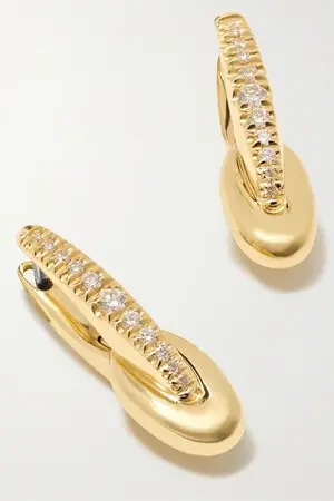 Melissa Kaye Ada 18-karat Diamond Huggie Hoop Earrings