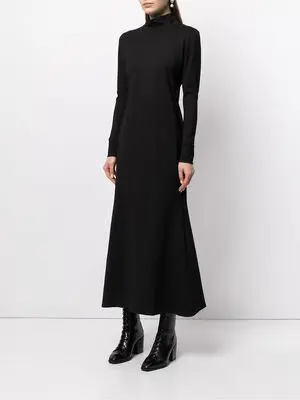 MACGRAW High-neck Flared Midi Dress