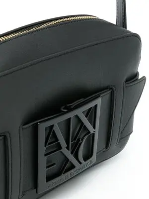 Armani Exchange Logo-plaque Crossbody Bag - Black