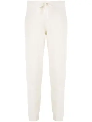 Cashmere In Love Ribbed-knit Track Pants - White