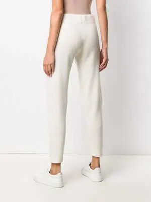 Cashmere In Love Ribbed-knit Track Pants - White