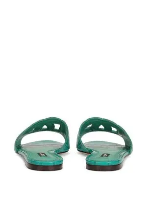 Dolce & Gabbana Dg Millennials Leather Sandals - Green