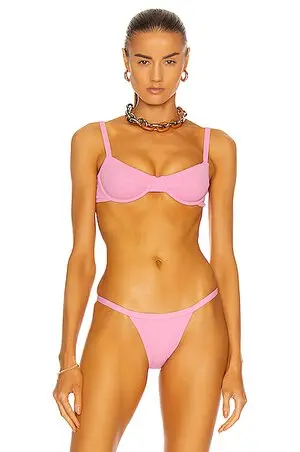 Matteau Balconette Bikini Top Mauve Crinkle