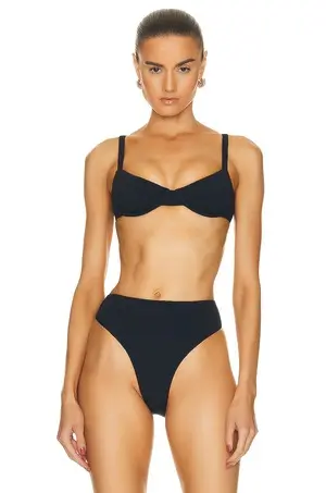 Matteau Balconette Bikini Top Navy Crinkle