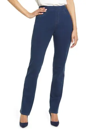 Ming Wang Straight Leg Pull-on Jeans