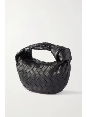 Bottega Veneta Jodie Mini Knotted Intrecciato Leather Shoulder Bag - Black