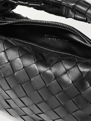 Bottega Veneta Jodie Mini Knotted Intrecciato Leather Shoulder Bag - Black