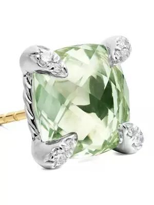 David Yurman Sterling Silver Chatelaine Stud Earrings - Green
