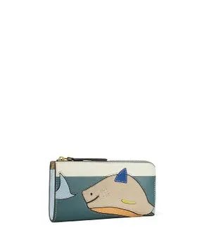 Tory Burch Perry Shark Applique Zip Continental Wallet