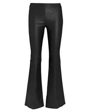 Helmut Lang Flared Leather Leggings - Black