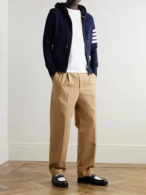 Thom Browne Slim-fit Grosgrain-trimmed Cotton-jersey T-shirt