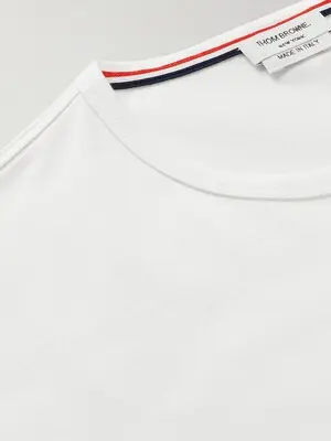 Thom Browne Slim-fit Grosgrain-trimmed Cotton-jersey T-shirt