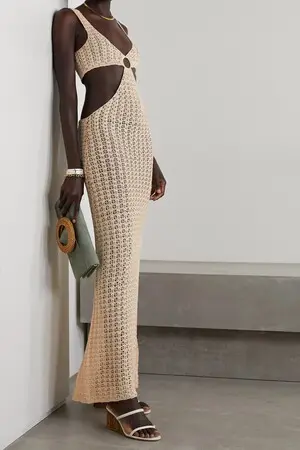 Cult Gaia Tyra Cutout Crochet-knit Maxi Dress