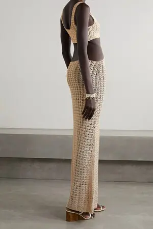 Cult Gaia Tyra Cutout Crochet-knit Maxi Dress
