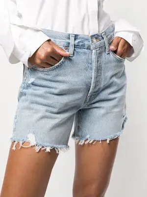 AGOLDE Parker High-waisted Denim Shorts - Blue