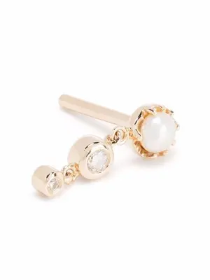 MARIA BLACK 14kt Yellow Diamond And Pearl Lustre Stud Earring
