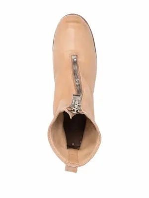 Guidi Grained Leather Round-toe Boots - Neutrals