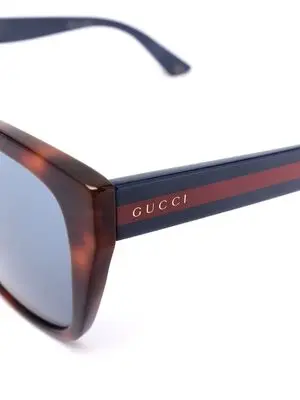 Gucci Tortoiseshell-effect D-frame Sunglasses