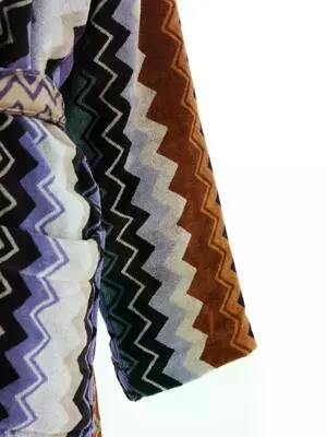Missoni Giacomo Belted Hooded Bathrobe - Blue