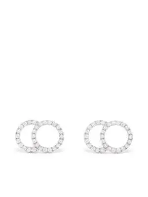 COURBET 18kt Recycled White Gold Celeste Large Pavé Laboratory-grown Diamond Stud Earrings - Silver