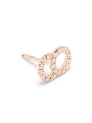 COURBET 18kt Recycled Rose Gold Celeste Small Laboratory-grown Diamond Pave Mono Stud Earring - Pink