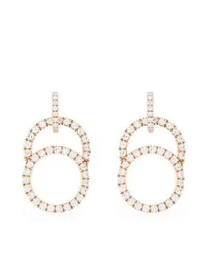 COURBET 18kt Recycled Rose Gold Celeste Laboratory-grown Diamond Pavé Hanging Earrings - Pink