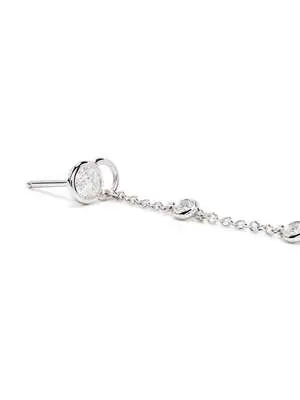 COURBET 18kt Recycled White Gold Laboratory-grown Diamond Mono Hanging Earring - Silver