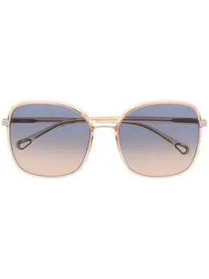 Chloé Franky Square Frame Sunglasses - Orange